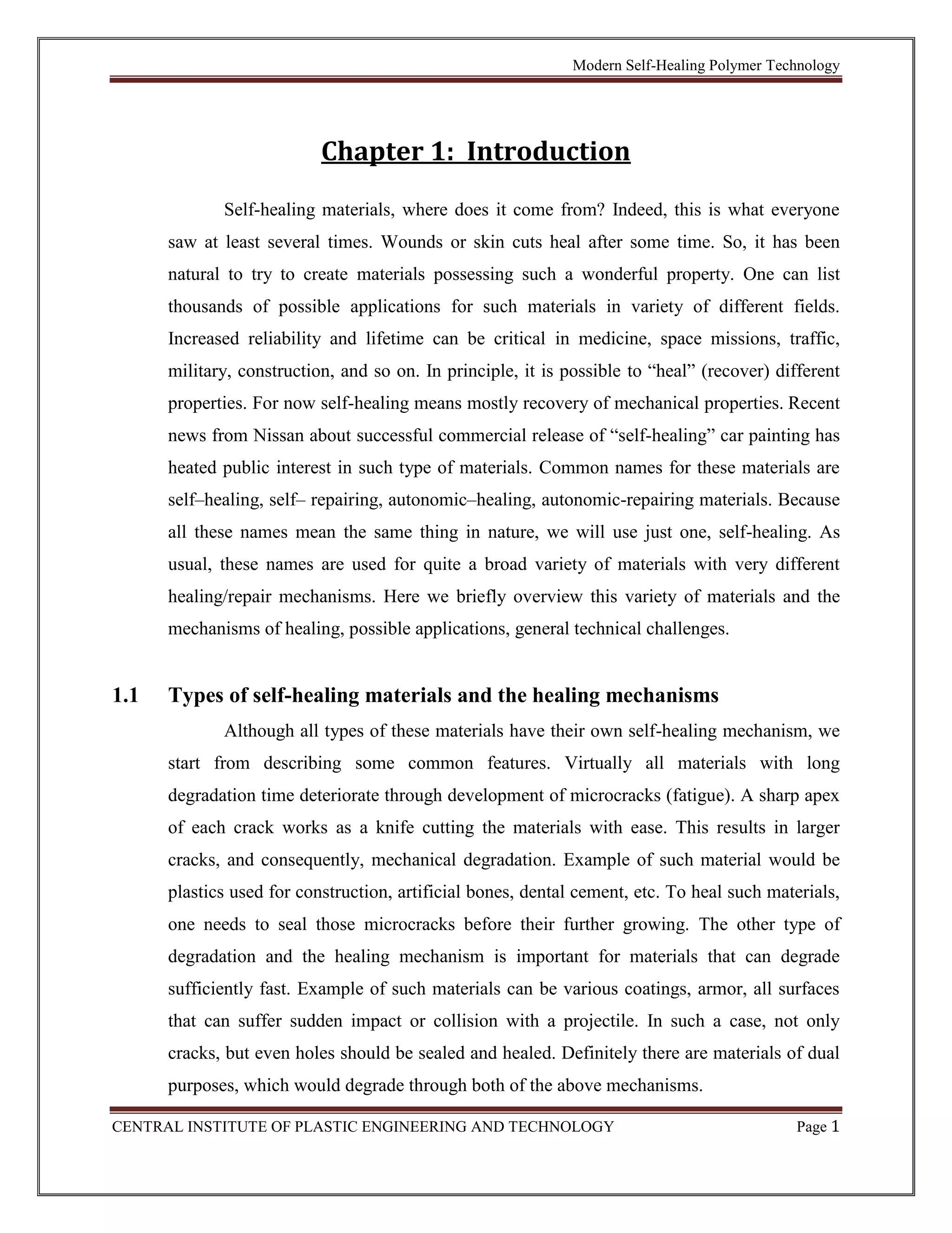 morden self healing polymer technology | PDF