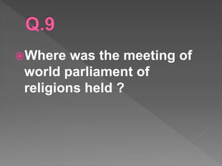 Quiz on Swami Vivekanand, Ram manohar Lohia, Sardar Patel & Maulana ...