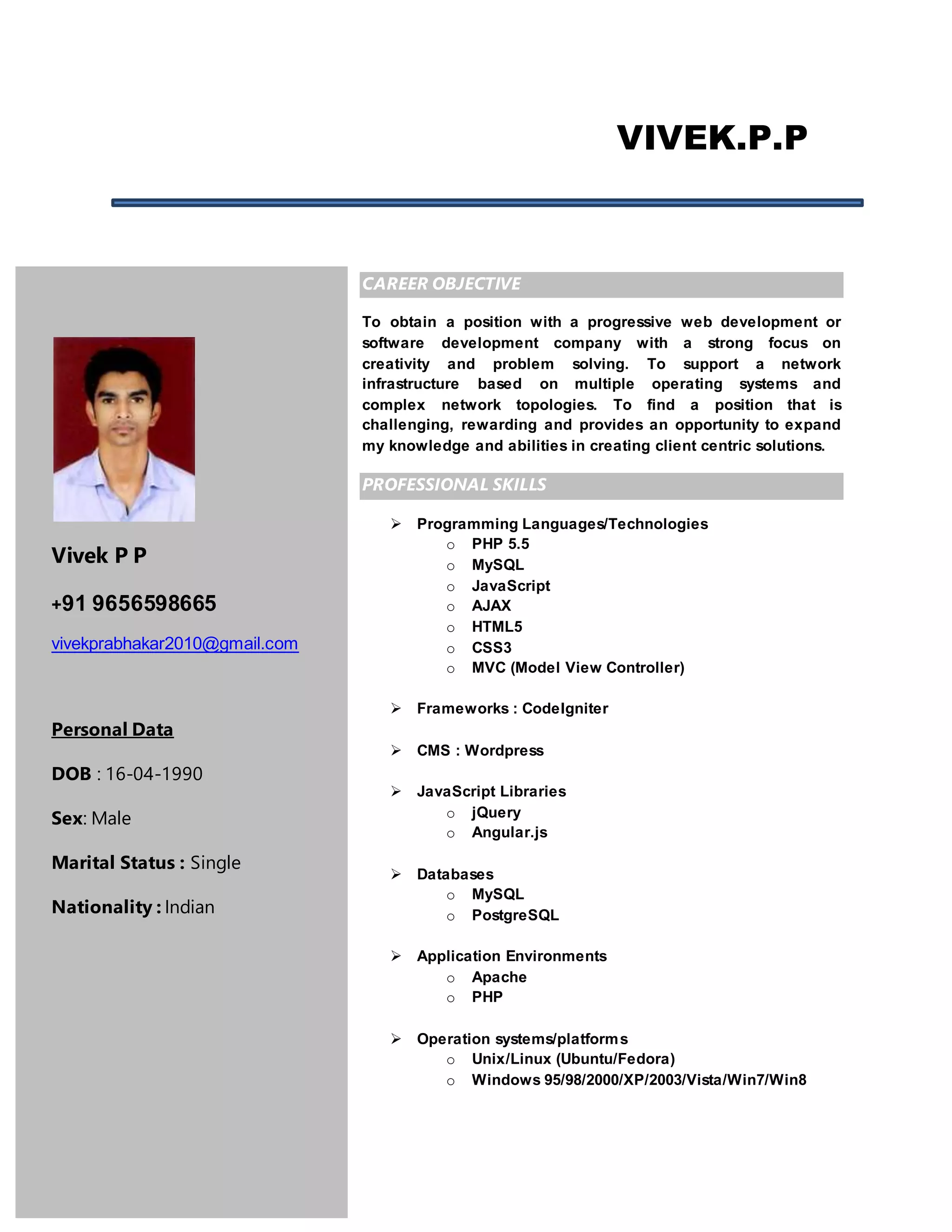 Vivek cv | DOCX