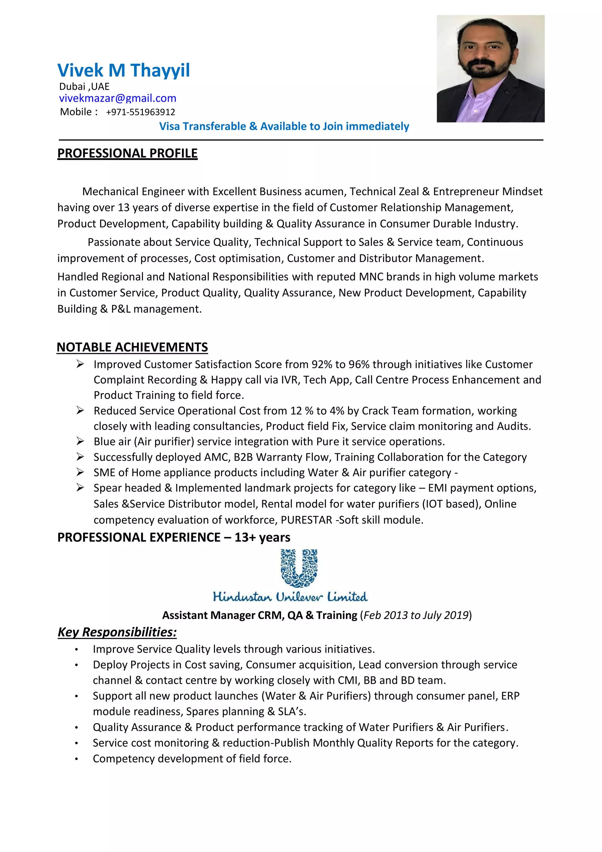 Vivek M Thayyil - cv | PDF