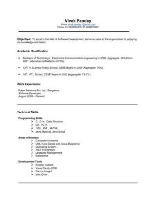Vivek\'s Resume | PDF