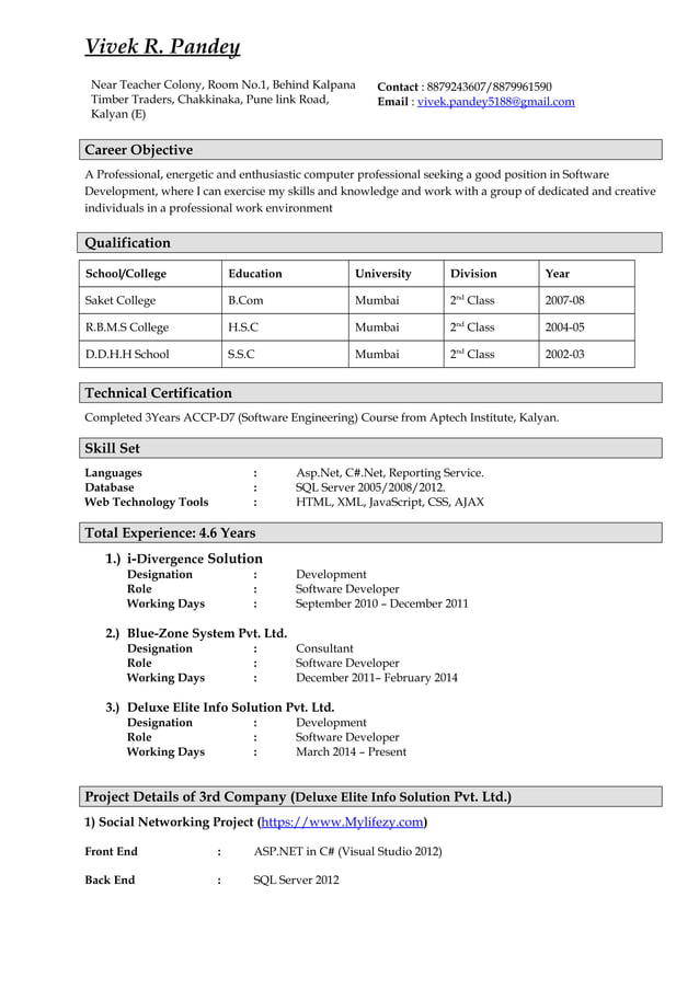 Vivek resume | PDF