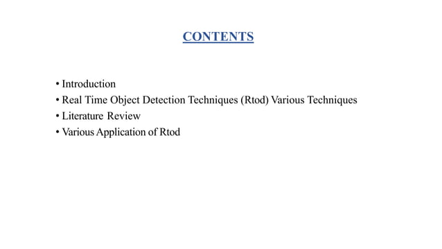 Real time object detection techniques for das | PPT