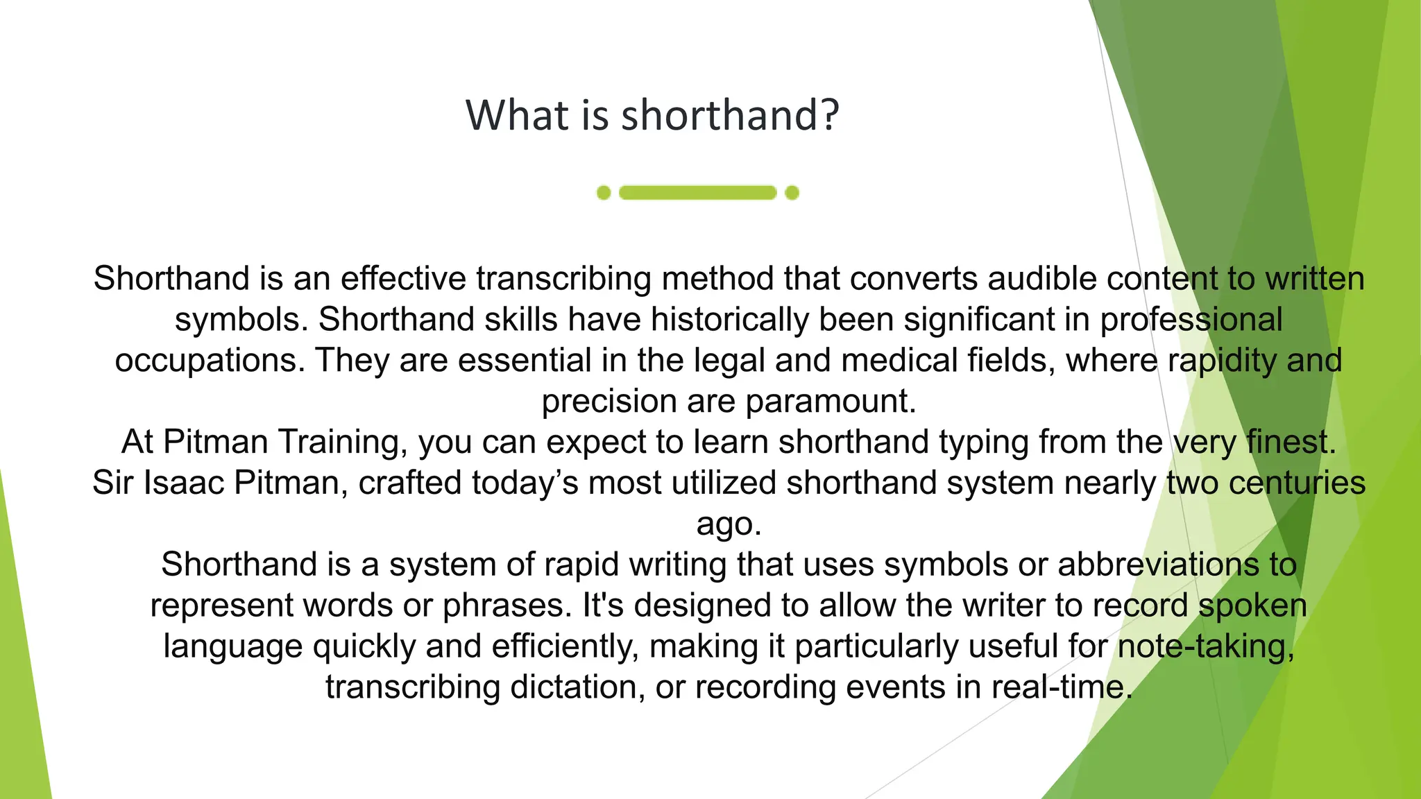 Pitman Shorthand Language Training Institute & Typing Centre | PPT