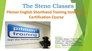 Pitman Shorthand Language Training Institute & Typing Centre | PPT