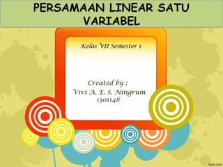 Persamaan Linear Satu Variabel (PLSV) | PPT
