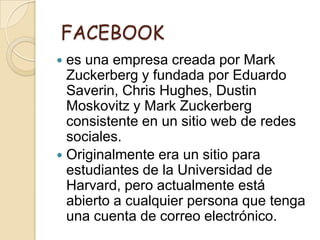La historia del Facebook | PPTX