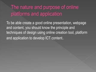 Online platform for ict development | PPT