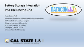 Battery Storage Integration Into The Electric Grid | PPT