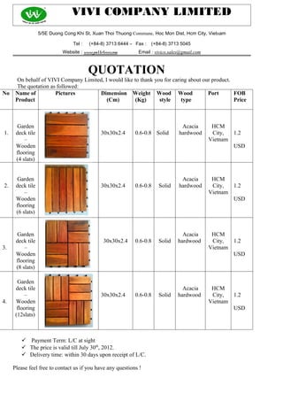 Vivi deck tiles english quotation | DOC | Woodworking | Arts and Crafts