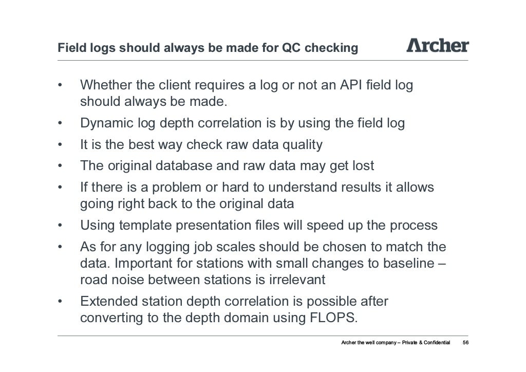 Archer Well Company - Vivid field engineers guide course notes | PPT