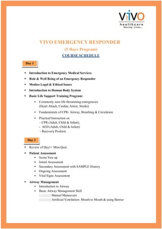 Emergency Responder Course Contents | PDF