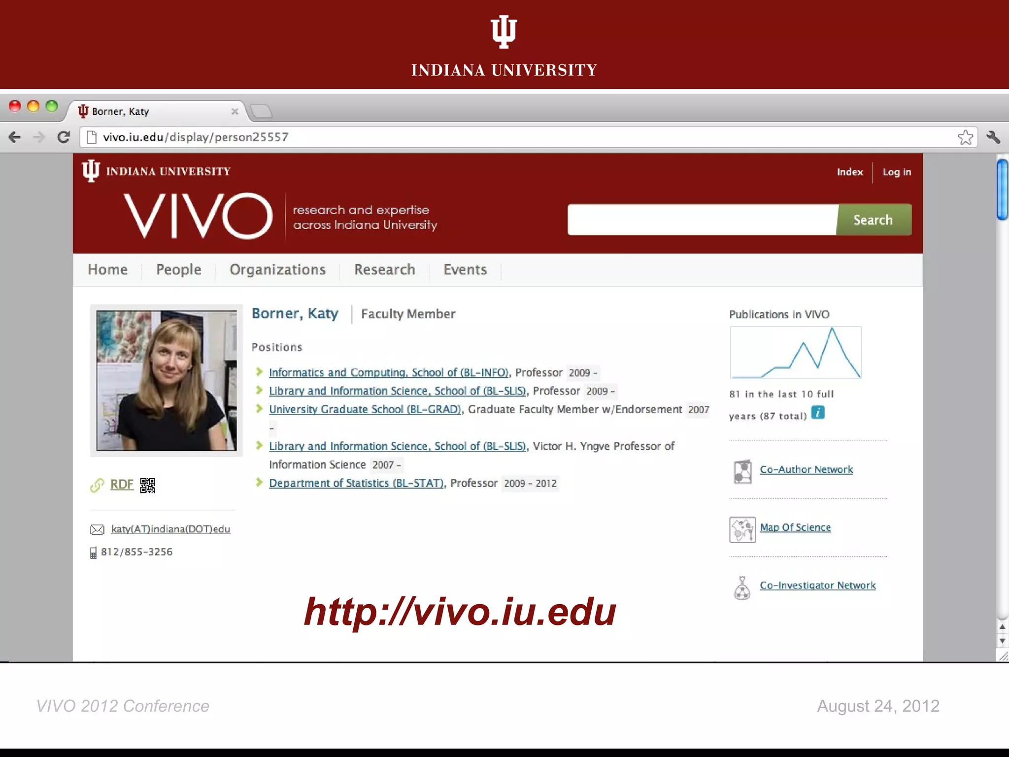Panel Session: VIVO and the data culture of universities-VIVO@IU | PPT