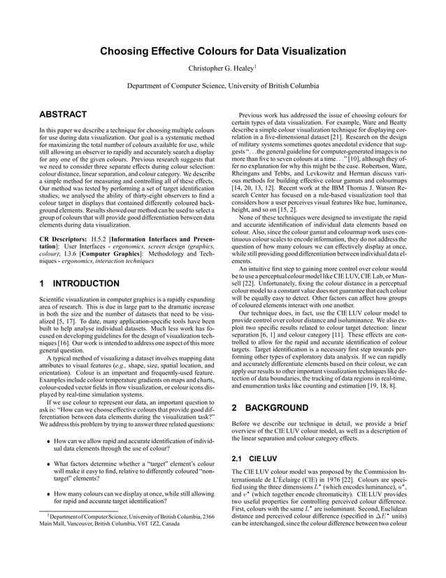 Choosing Effective Colours for Data Visualization | PDF