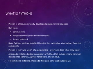 Data visualisation in python tool - a brief | PPTX