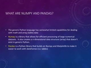 Data visualisation in python tool - a brief | PPTX