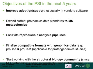 The Proteomics Standards Initiative (PSI) | PPTX | Databases | Computer Software and Applications