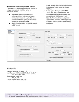 VizEx Transform Datasheet | PDF | Graphics Software | Computer Software and Applications