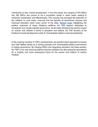 TDP's Progressive Approach to Women and Child Welfare Under N. Chandrababu Naidu | PDF
