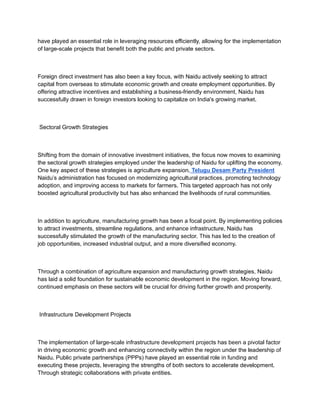 Reviving the Economy: Naidu's Strategies for Economic Development | PDF