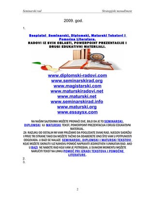 Vizija, misija i strateski ciljevi preduzeca | DOC