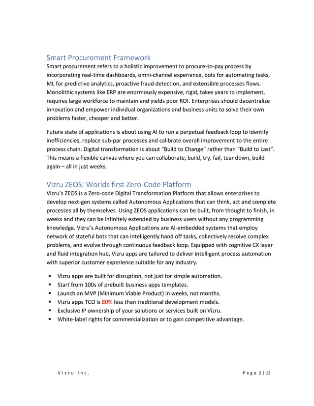 Vizru Smart Procurement Framework | PDF