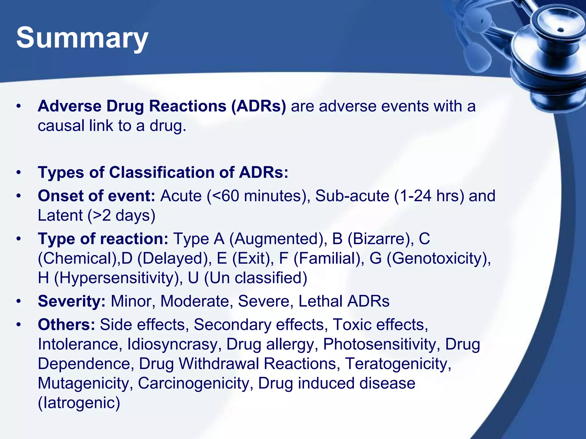 Adverse drug reactions | PPTX