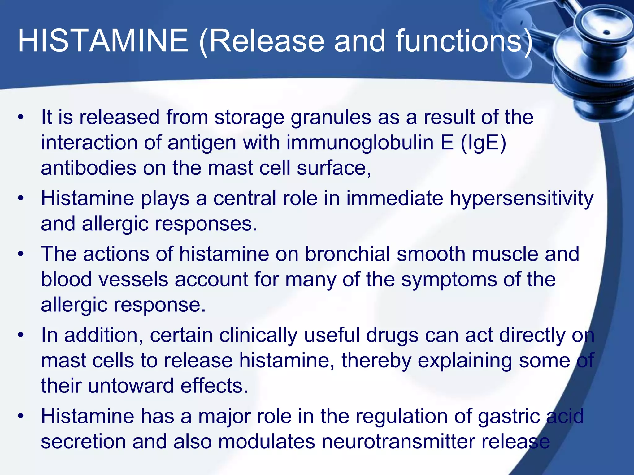 Histamine and antihistaminics | PPTX