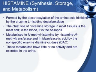 Histamine and antihistaminics | PPTX