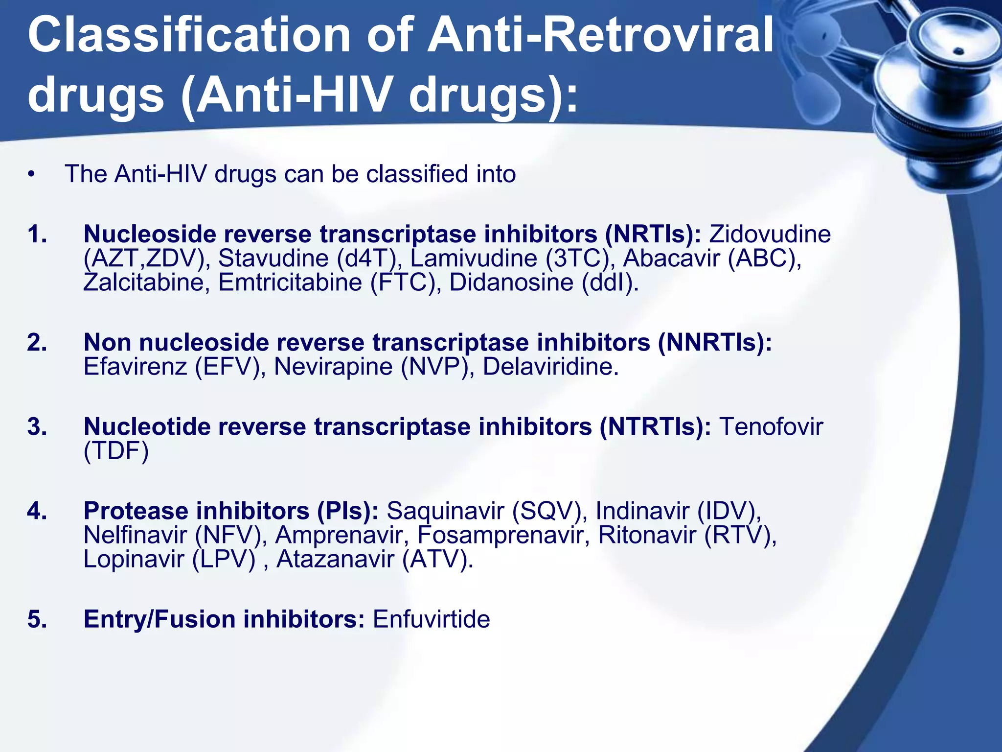 Antiretroviral drugs | PPTX