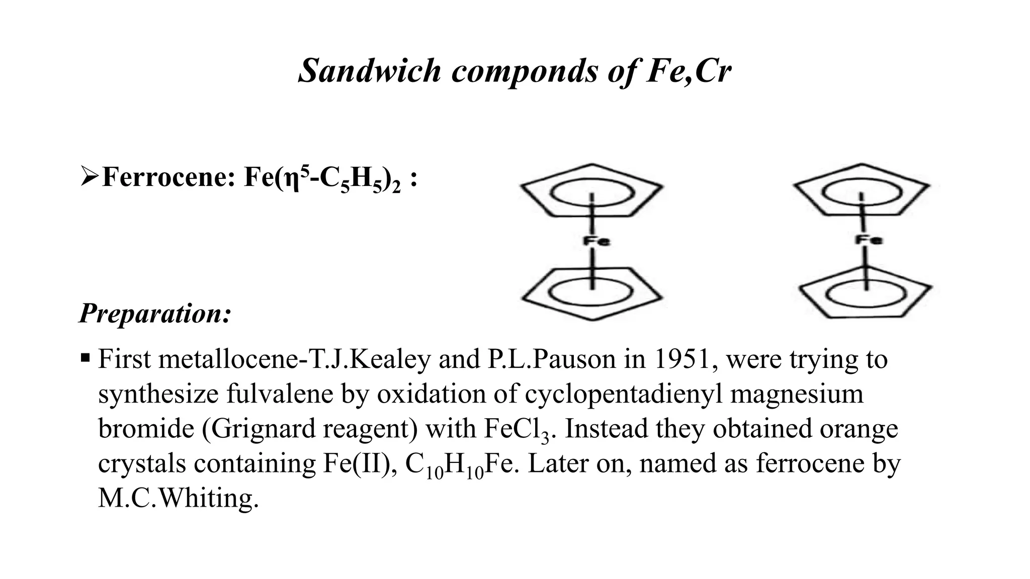 Allyl derivatives, sandwich compounds and half sandwich compounds | PPTX