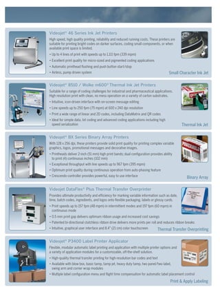 Videojet industrial product-guide | PDF