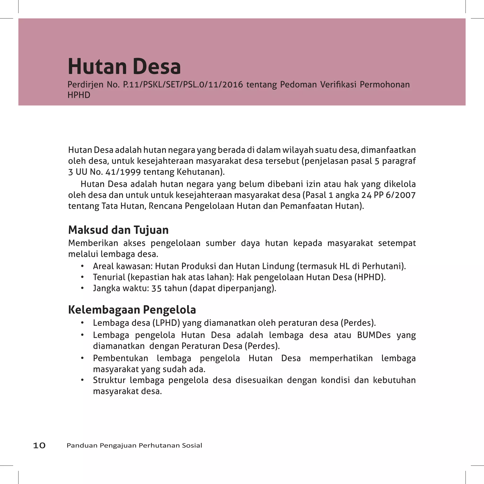 Panduan Pengajuan Perhutanan Sosial | PDF