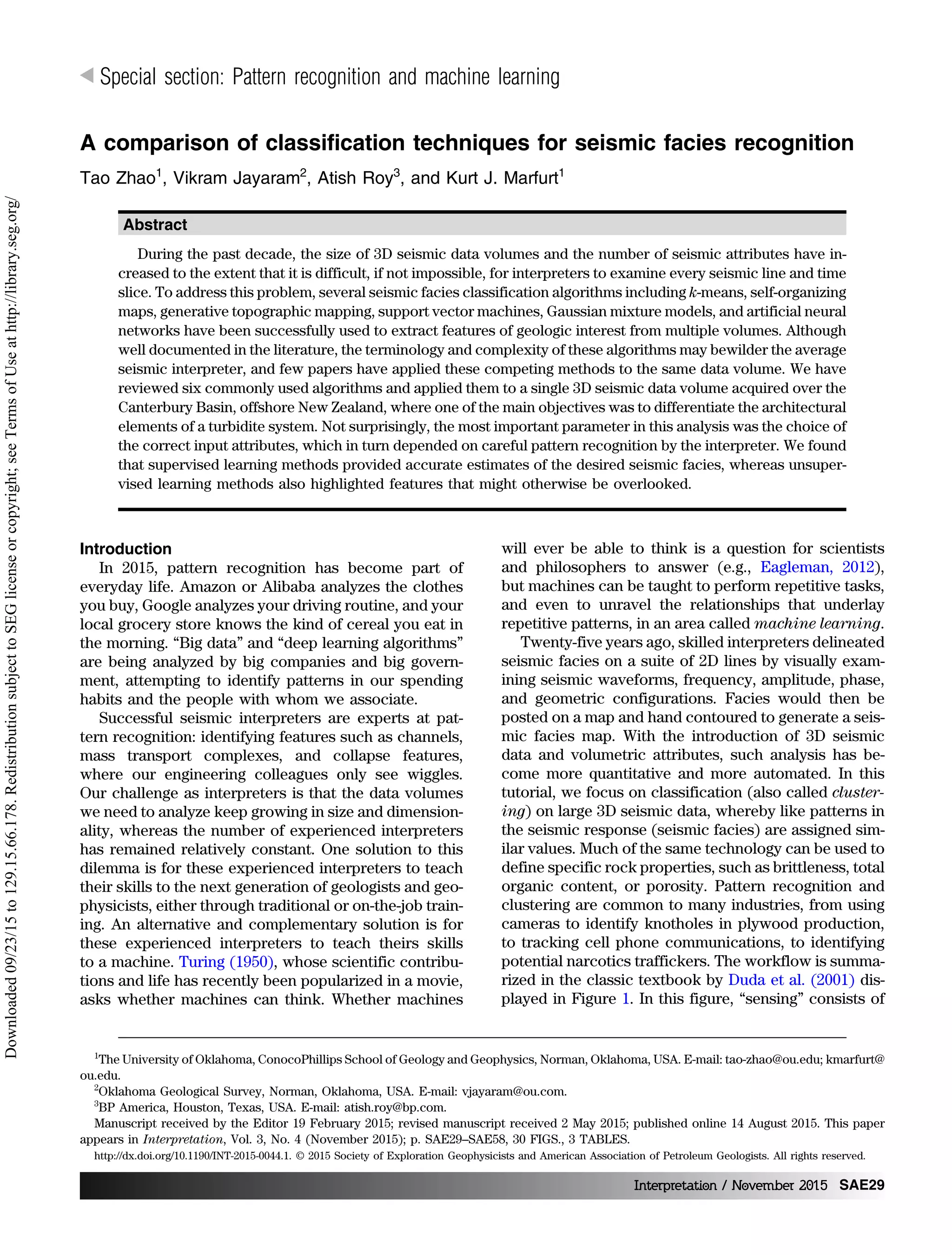 A comparison of classification techniques for seismic facies recognition | PDF