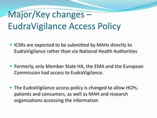 New EU PV regulations | PPTX | Sexual Health | Diseases and Conditions