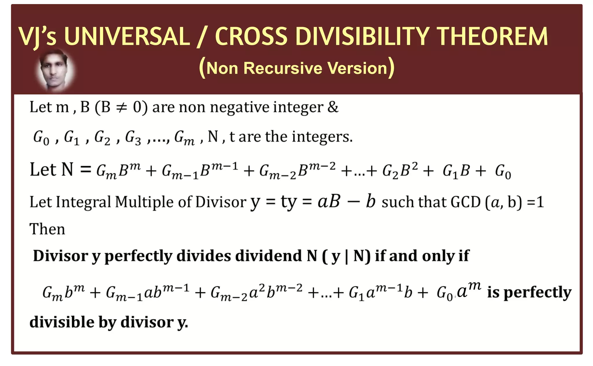 VJ's Cross Divisibility Theorem | PPT