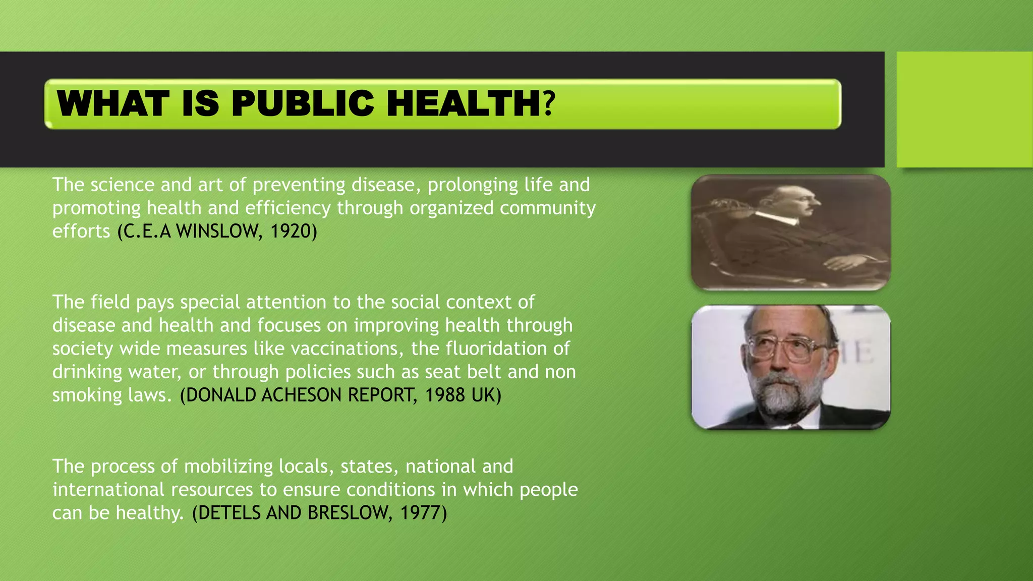 Definition and concepts of public health | PPTX