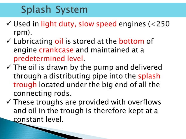 Lubrication System - IC Engine - Unit-III | PPTX