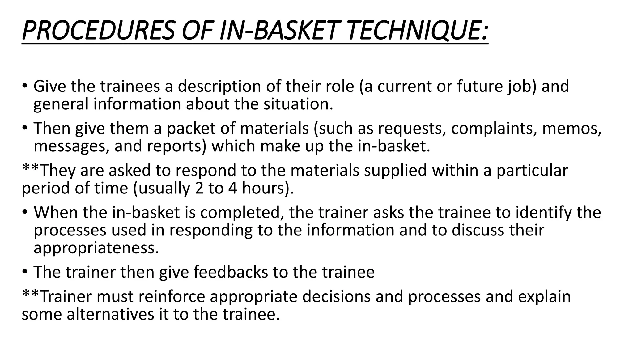 basket exercise and case study and role play analysis | PPTX