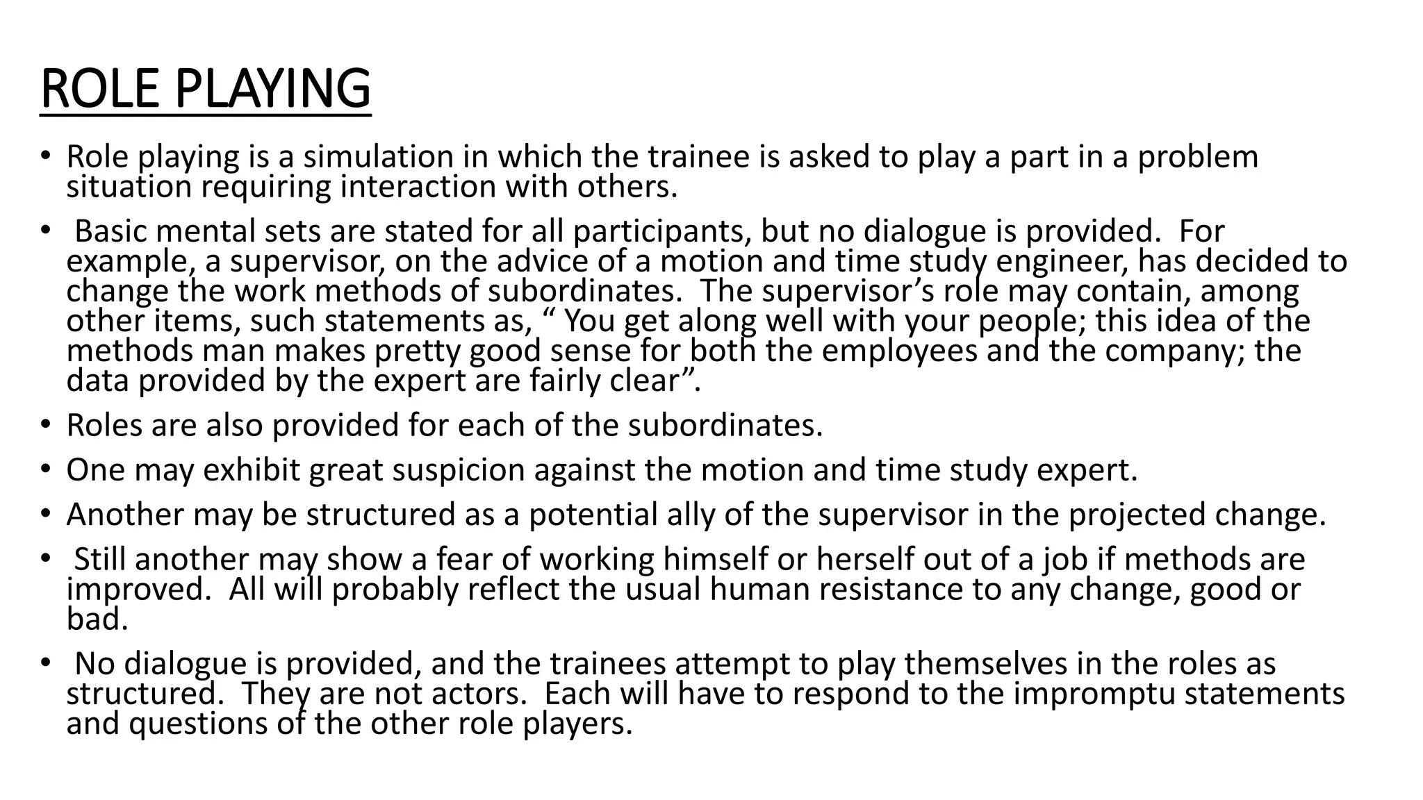 basket exercise and case study and role play analysis | PPTX