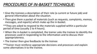 basket exercise and case study and role play analysis | PPTX