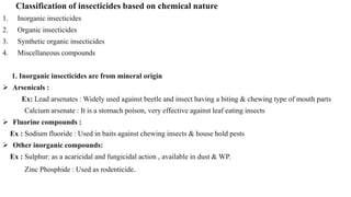 Classification of insecticides based on chemical nature | PPTX
