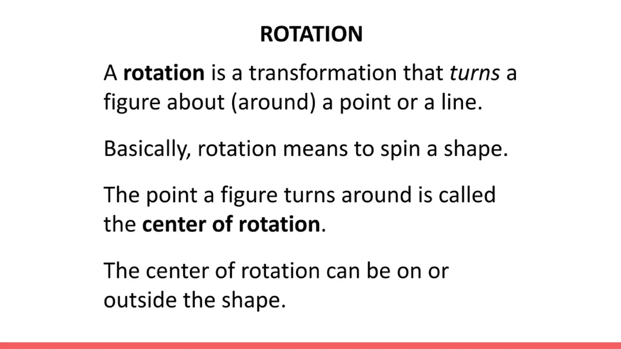 transformations- movement and location for grade 4 or 5 classs | PPTX