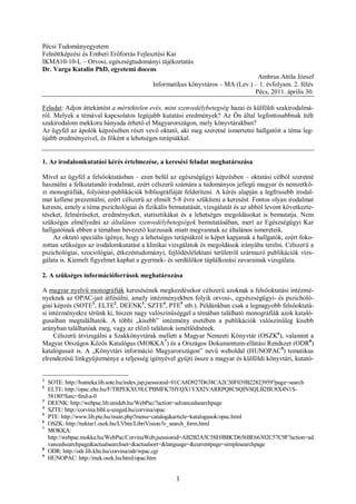 Orvosi, egészségtudományi tájékoztatási prezentáció | PDF