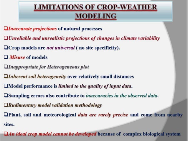 CROP WEATHER MODELING | PPTX | Agriculture | Industries