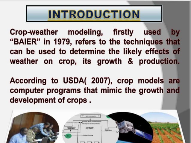 CROP WEATHER MODELING | PPTX | Agriculture | Industries