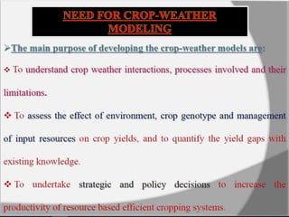 CROP WEATHER MODELING | PPTX