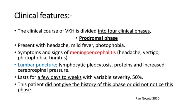 Vogt-Koyanagi-Harada (VKH) syndrome | PPTX | Eye and Vision Conditions ...