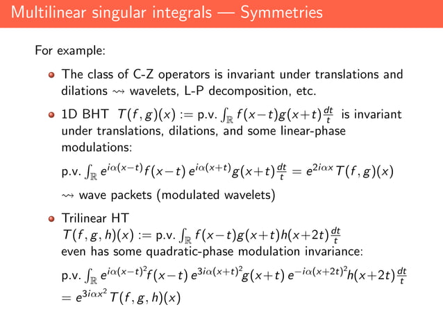 On Twisted Paraproducts and some other Multilinear Singular Integrals | PPT