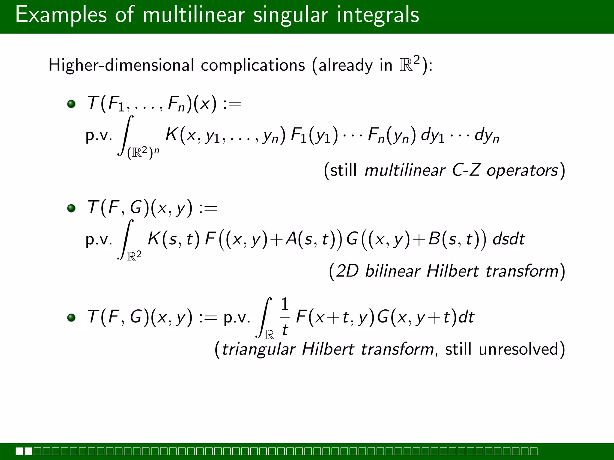 Multilinear Singular Integrals With Entangled Structure Ppt
